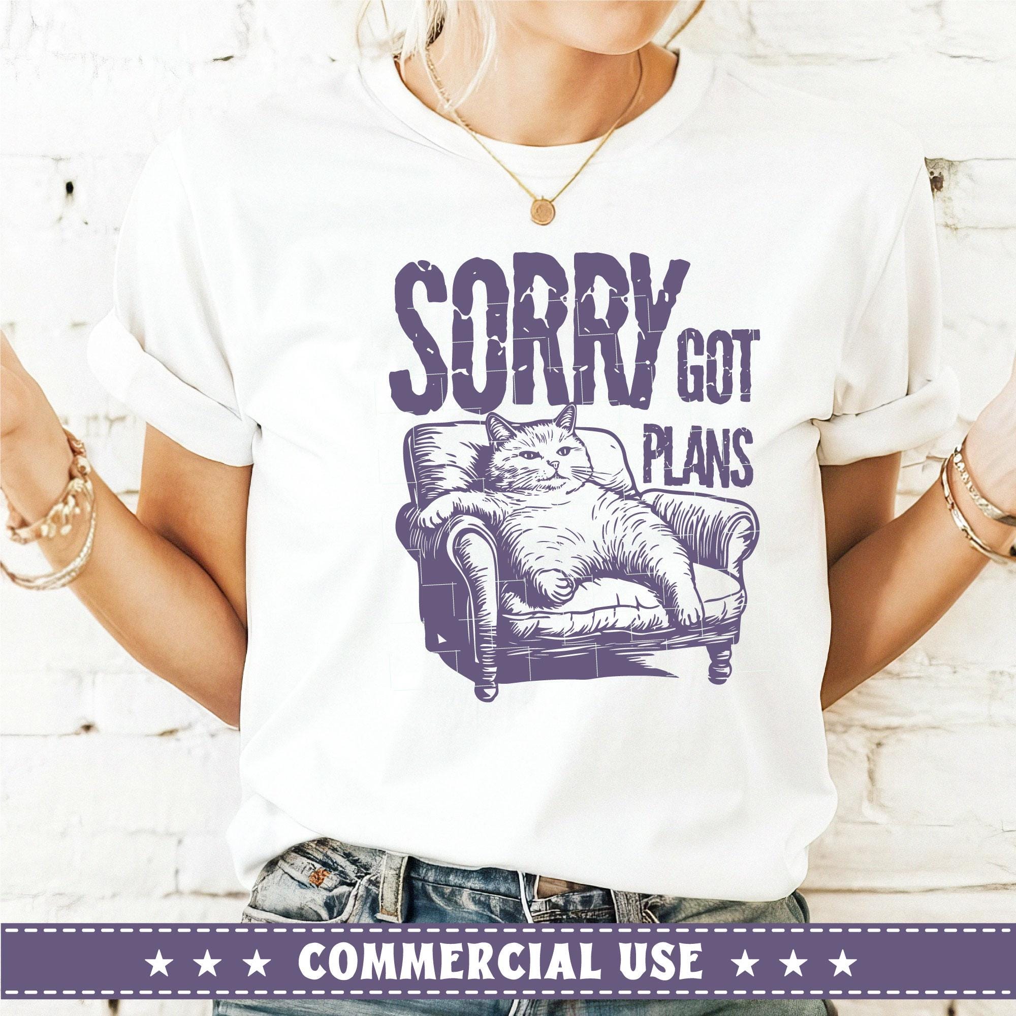 Sorry Got Plans SVG PNG, Funny Sleeping Cat Lover Svg, Funny Meme ...