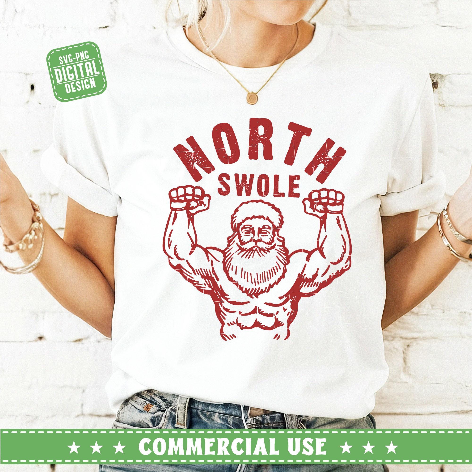 Santa Claus North Swole Svg Png, Merry Fitmas Svg, Muscle Santa Pump ...