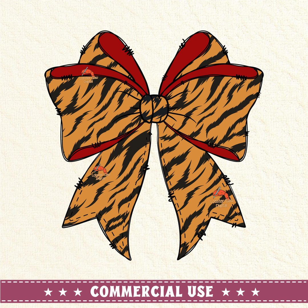 Tiger Coquette Bow Png, Tiger Bow Png, Tiger Coquette Bow Sublimation ...