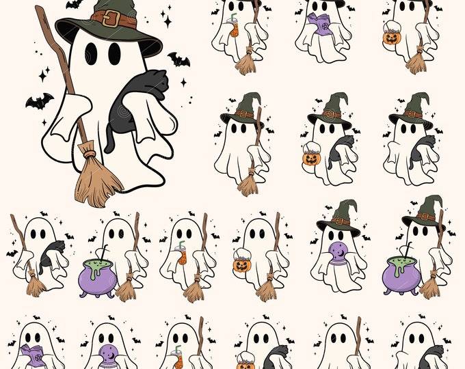 Glow in the Dark Ghost Witch in a Jar, Dark Cottage Core, Spooky Cute ...