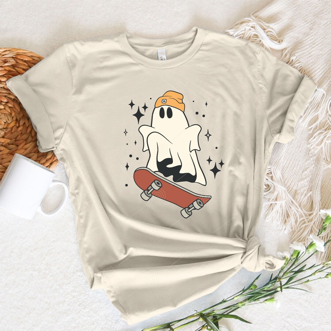 Ghost Skateboard PNG, Halloween Ghost Png, Spooky Season Png, Trendy ...
