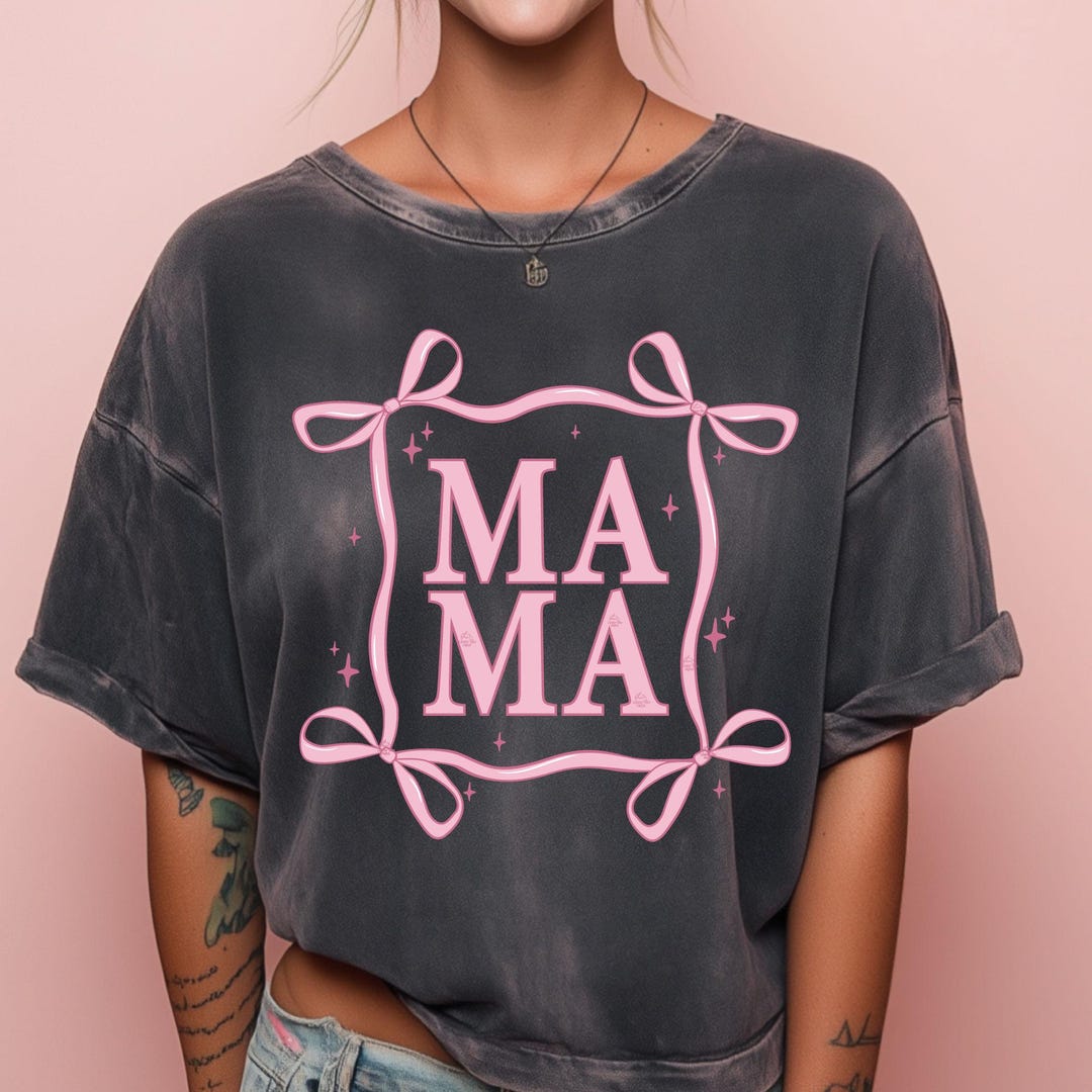 Mama Pink Bow Svg Png, Girly Mama Svg, Coquette Mama Bow, Pink Bow Svg ...