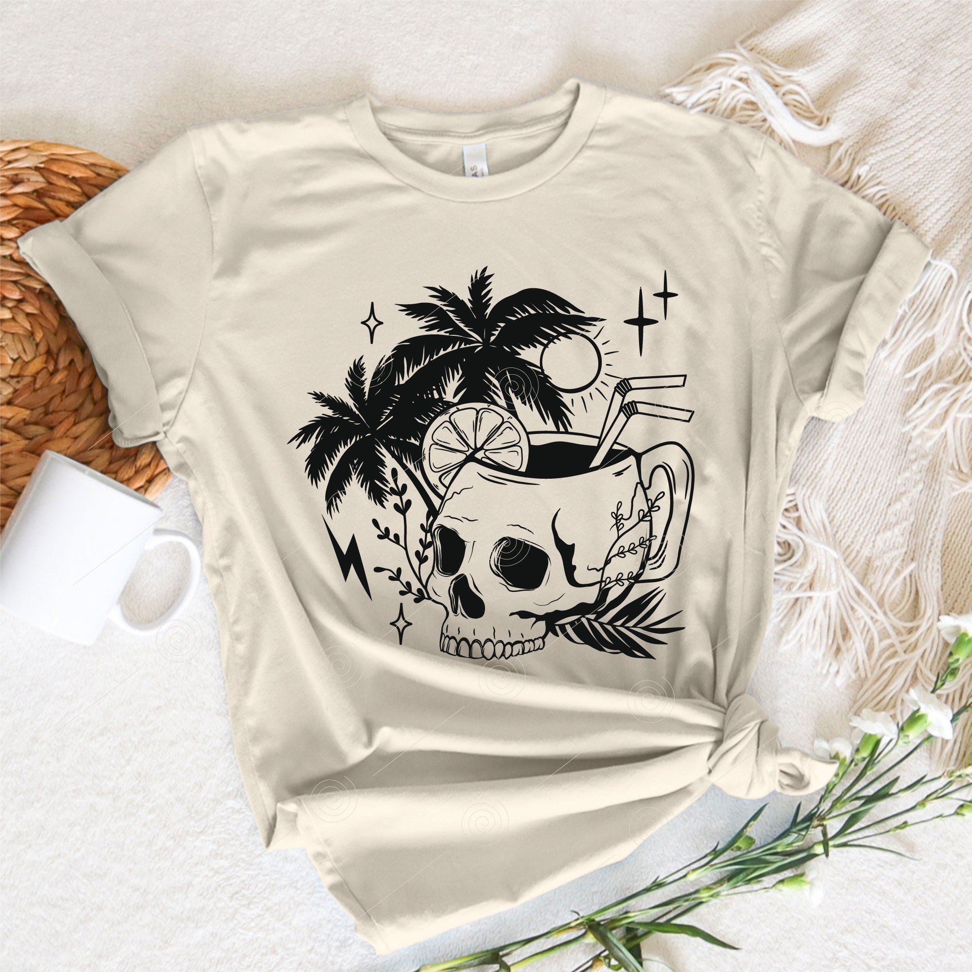 Summer Skull Svg Png, Tropical Skull Svg, Beach Skeleton Svg, Skull Svg ...