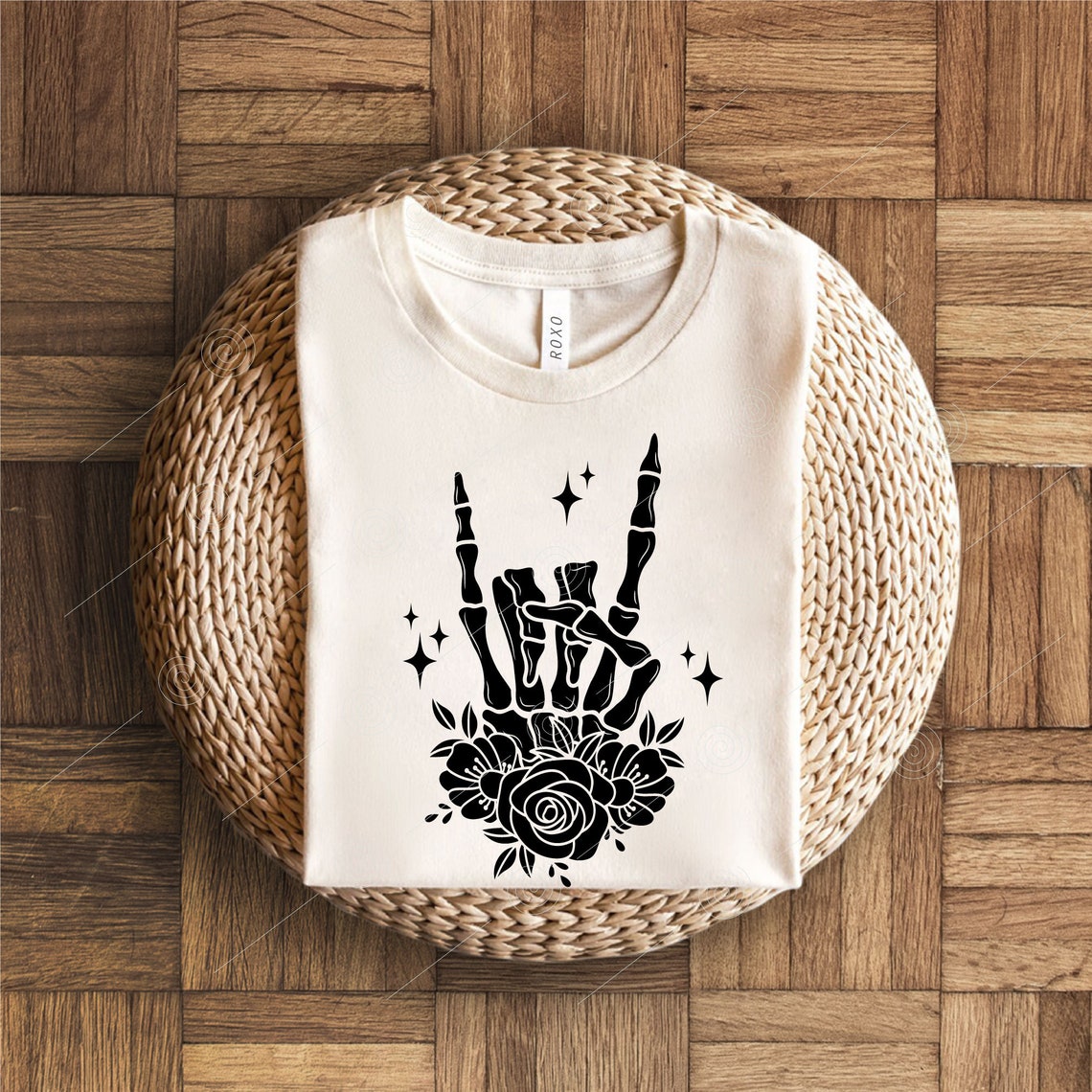 Flowers Rock Hand Svg Png, Rock on Skull Svg, Skeleton Svg, Skeleton ...