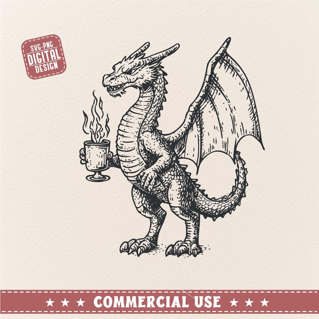 Dragon Beer Svg Png, Dragon Drinking Svg, Dragon Svg, Fantasy Svg ...