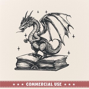 Book Dragon SVG PNG Bundle, Dragon Svg, Dragon Flying Svg, Dragon ...