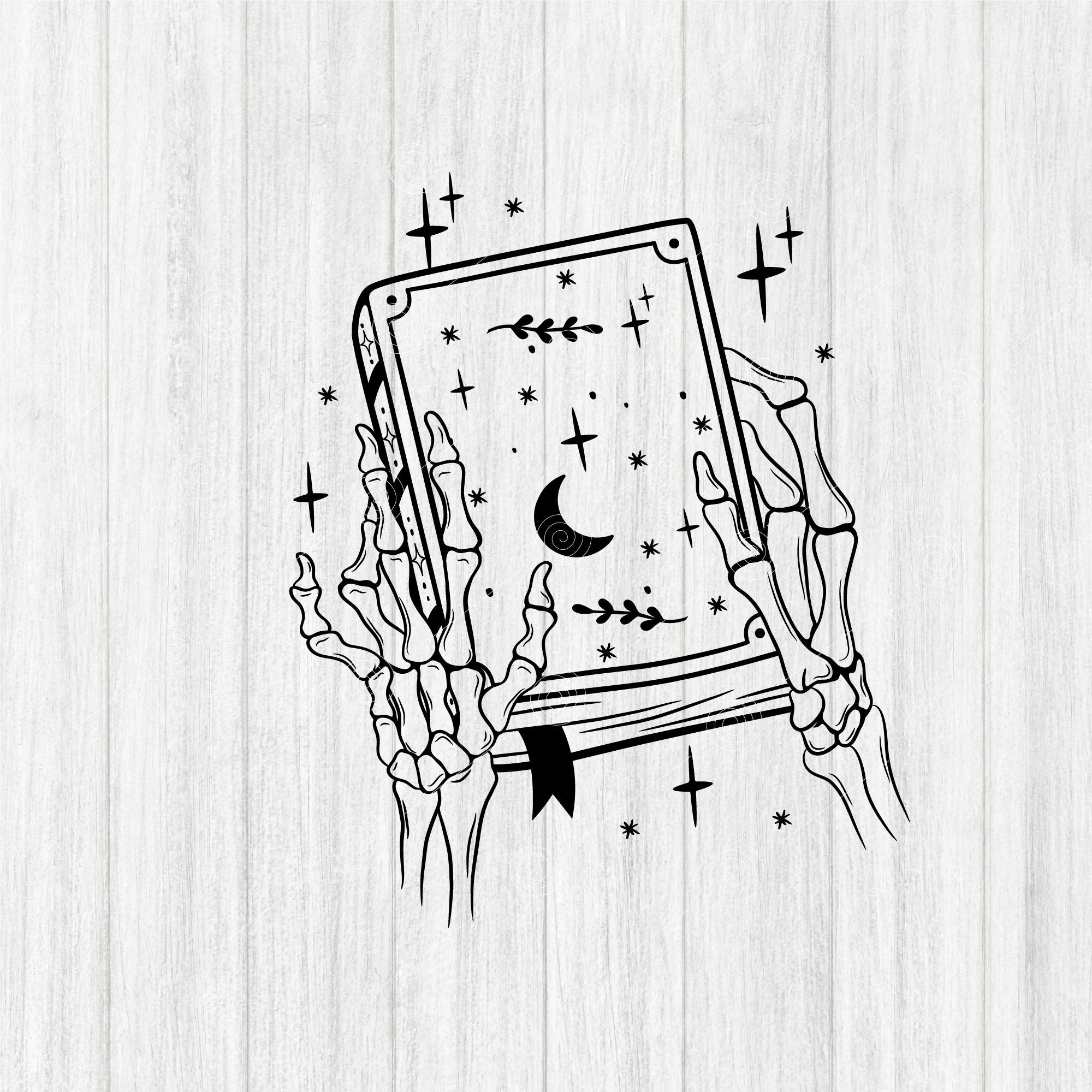 Book Lover SVG, Books SVG, Reading SVG, Mystical Svg, Skeleton Hand Svg ...