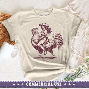 Rodeo Cowgirl Riding Giant Rooster SVG PNG, Funny Western Svg, Funny ...