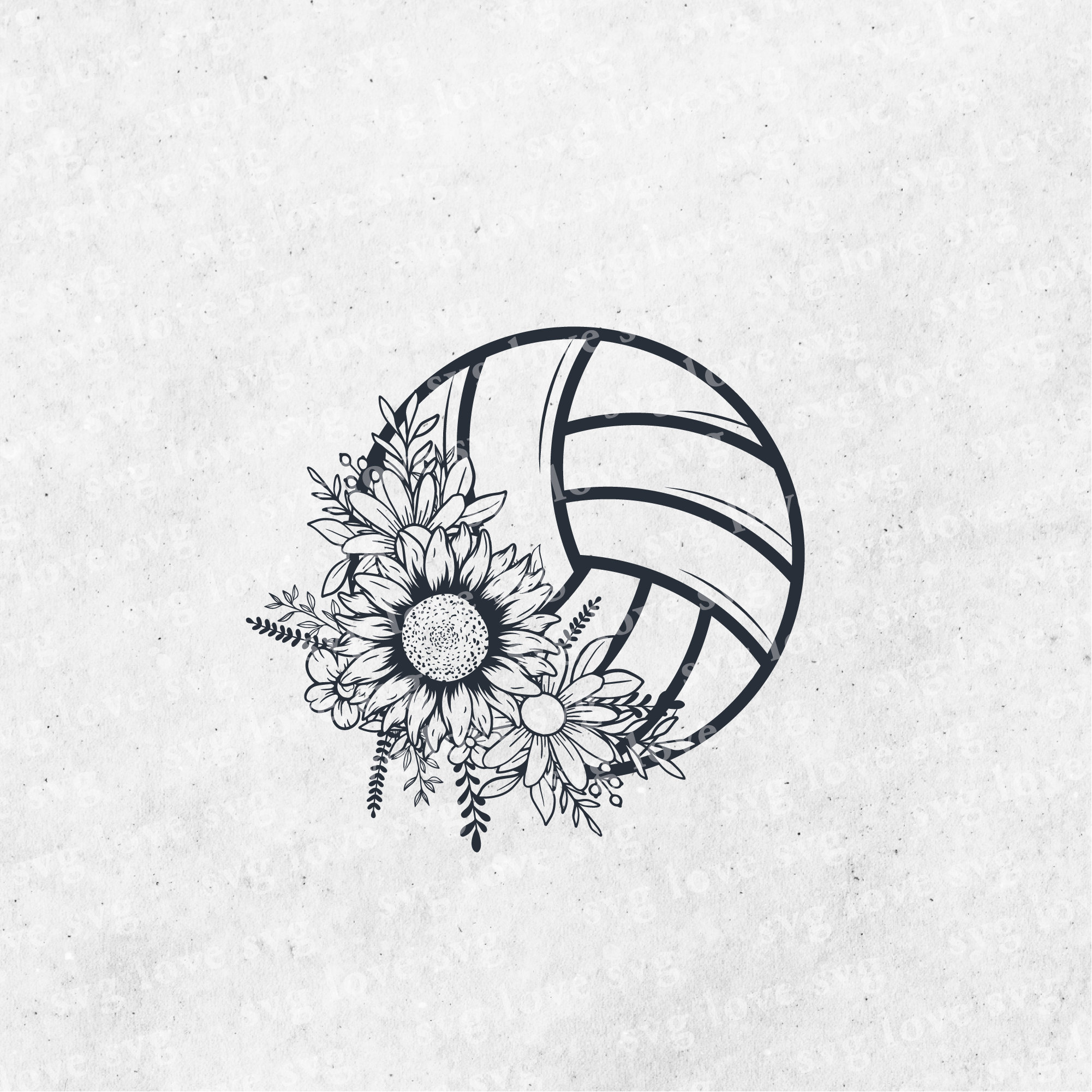 Volleyball SVG Ball With Flowers, Floral Volleyball, Volleyball Mom ...