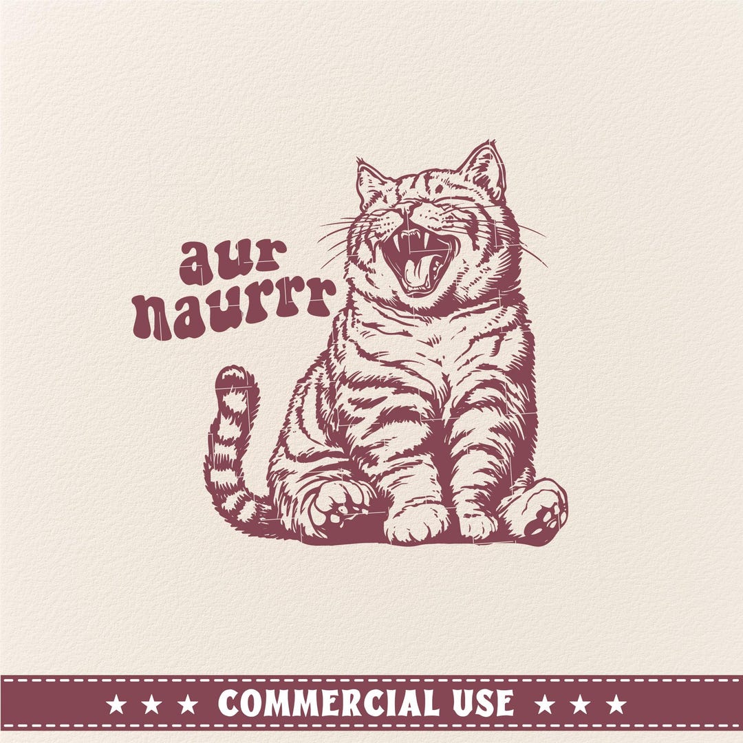 Aur Naur Cat Funny, Aur Naur Oh No Surprised Cat Kitten Hand Drawn ...