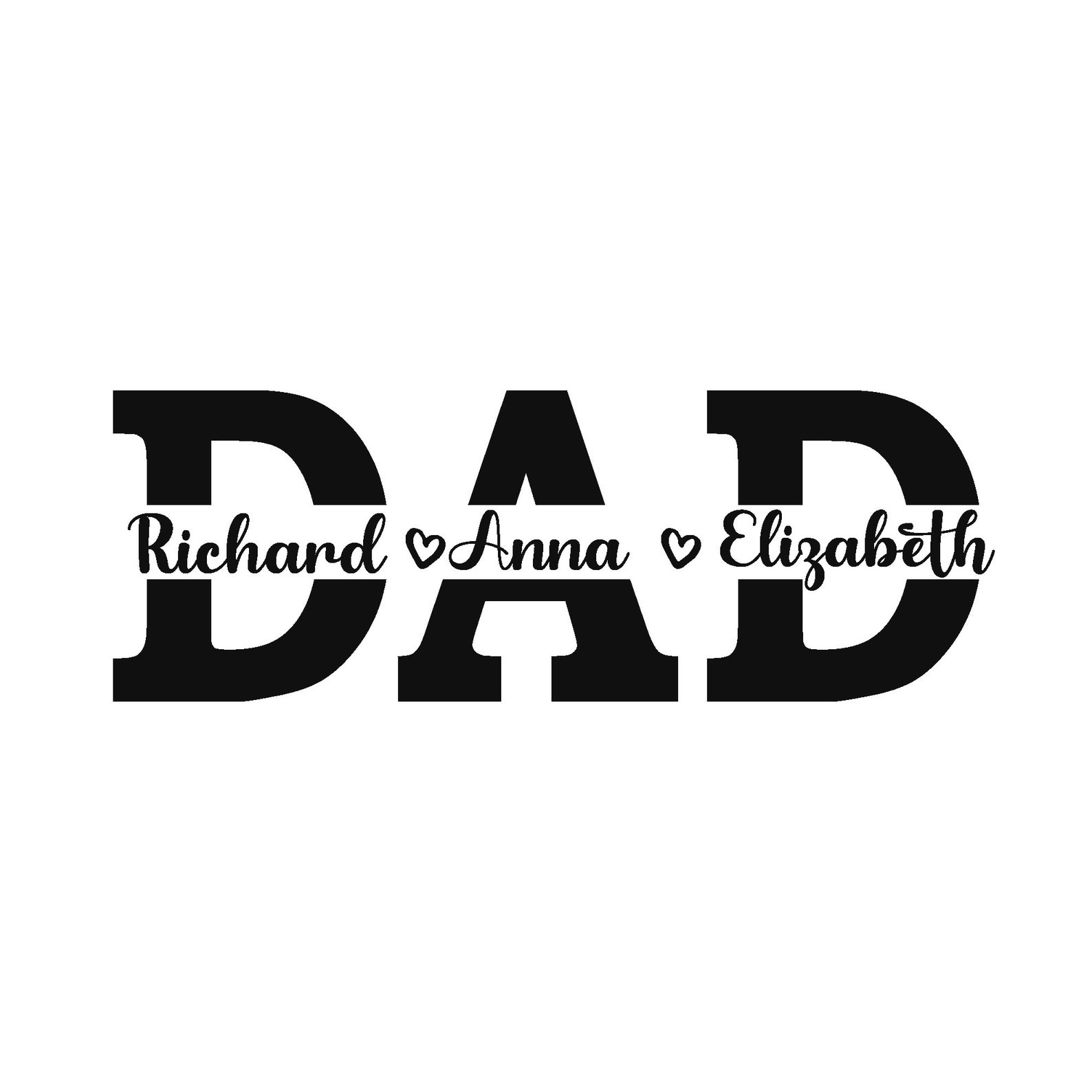 Dad SVG Father Svg Father's Day SVG Dad Split Name - Etsy