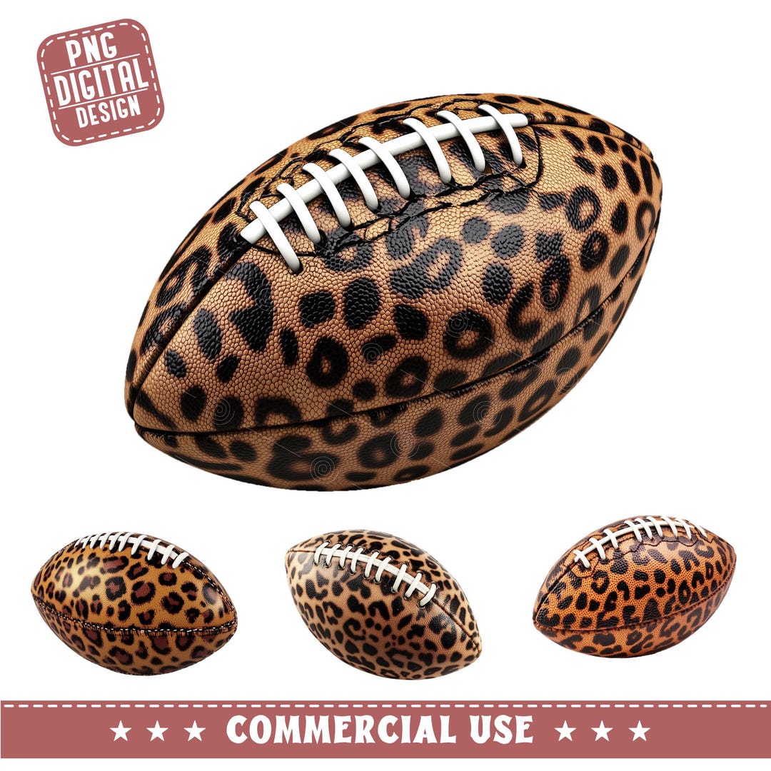 Realistic Leopard Football Png, Leopard Print Football Png, Game Day ...