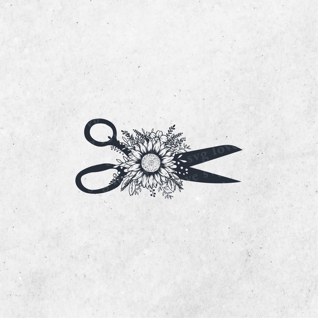 Floral Scissors SVG Cut File, Pretty Floral Scissors SVG, Hairdresser ...