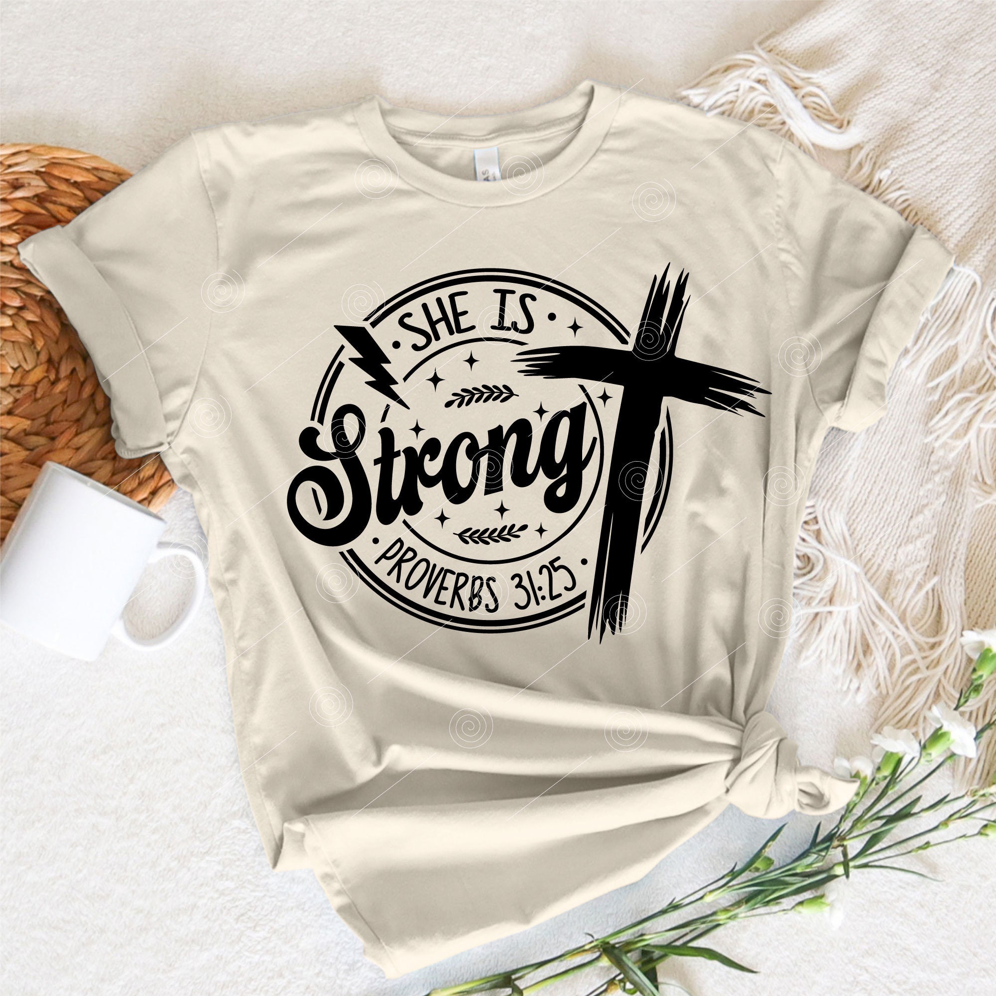 She is Strong SVG PNG DXF, Religious Svg, Christian Svg, Scripture Svg ...