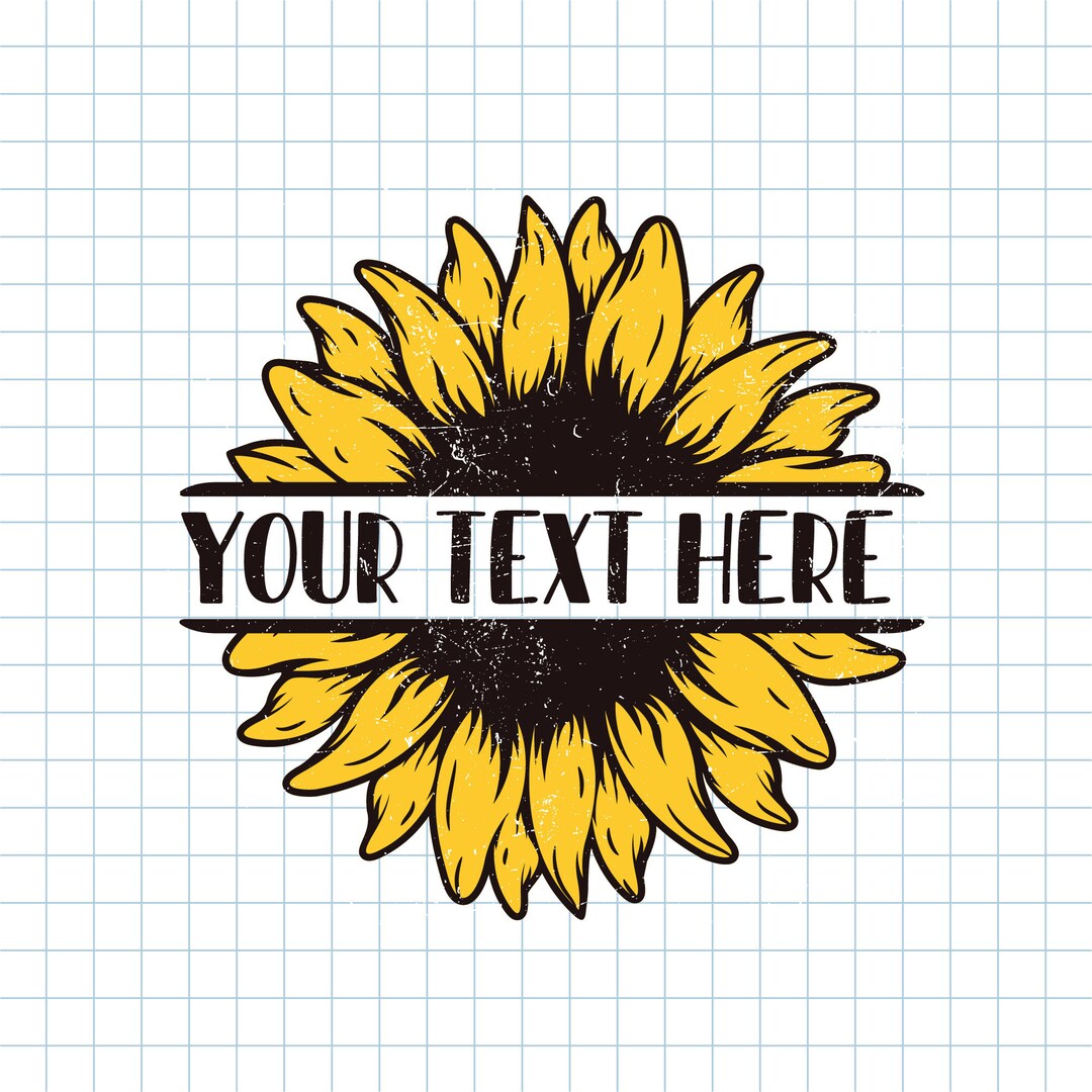 Sunflower Design Svg, Sunflower SVG, Flower Svg, Monogram Svg, Half ...