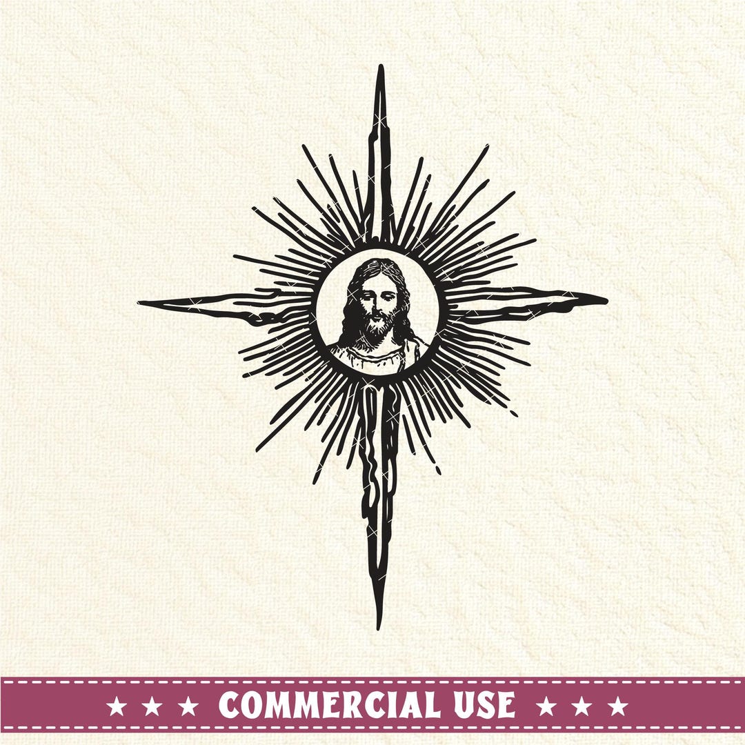 Nativity Star Svg Png, Christmas Star, Nativity Star and Jesus Portrait ...