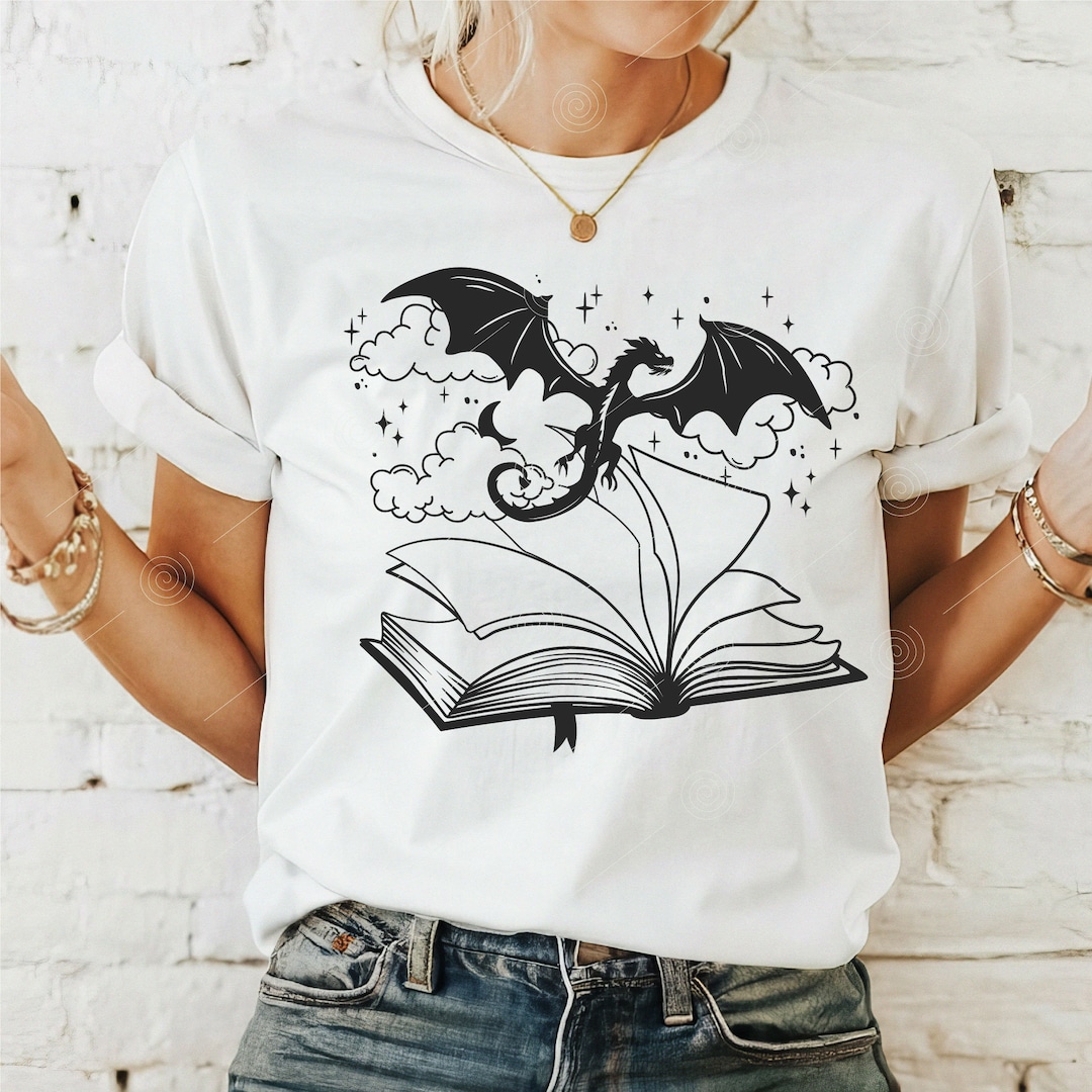 Open Book With Dragon Svg, Fantasy Readers Book Club, Reading is ...