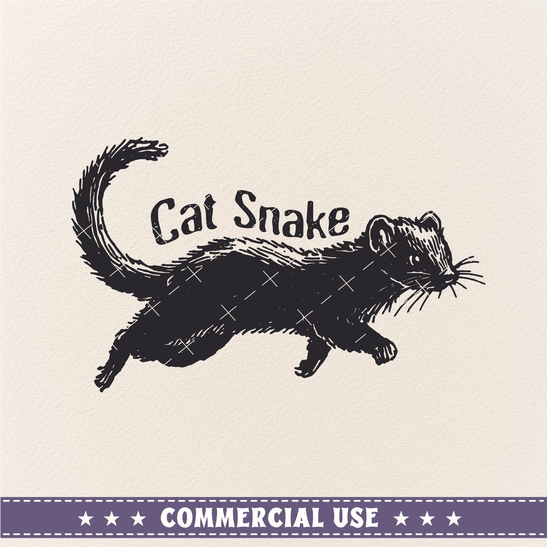 Cat Snake Svg Png, Weasel Svg, Weasel Png, Cute Animal Svg, Meme Design ...