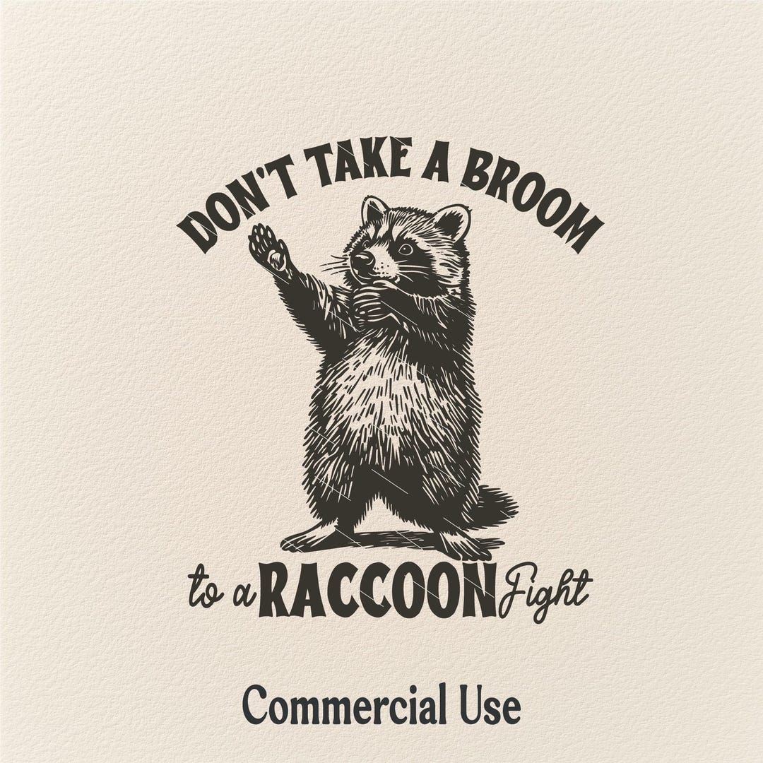 Don't Take a Broom to a Raccoon Fight SVG PNG, Funny Raccoon Png ...
