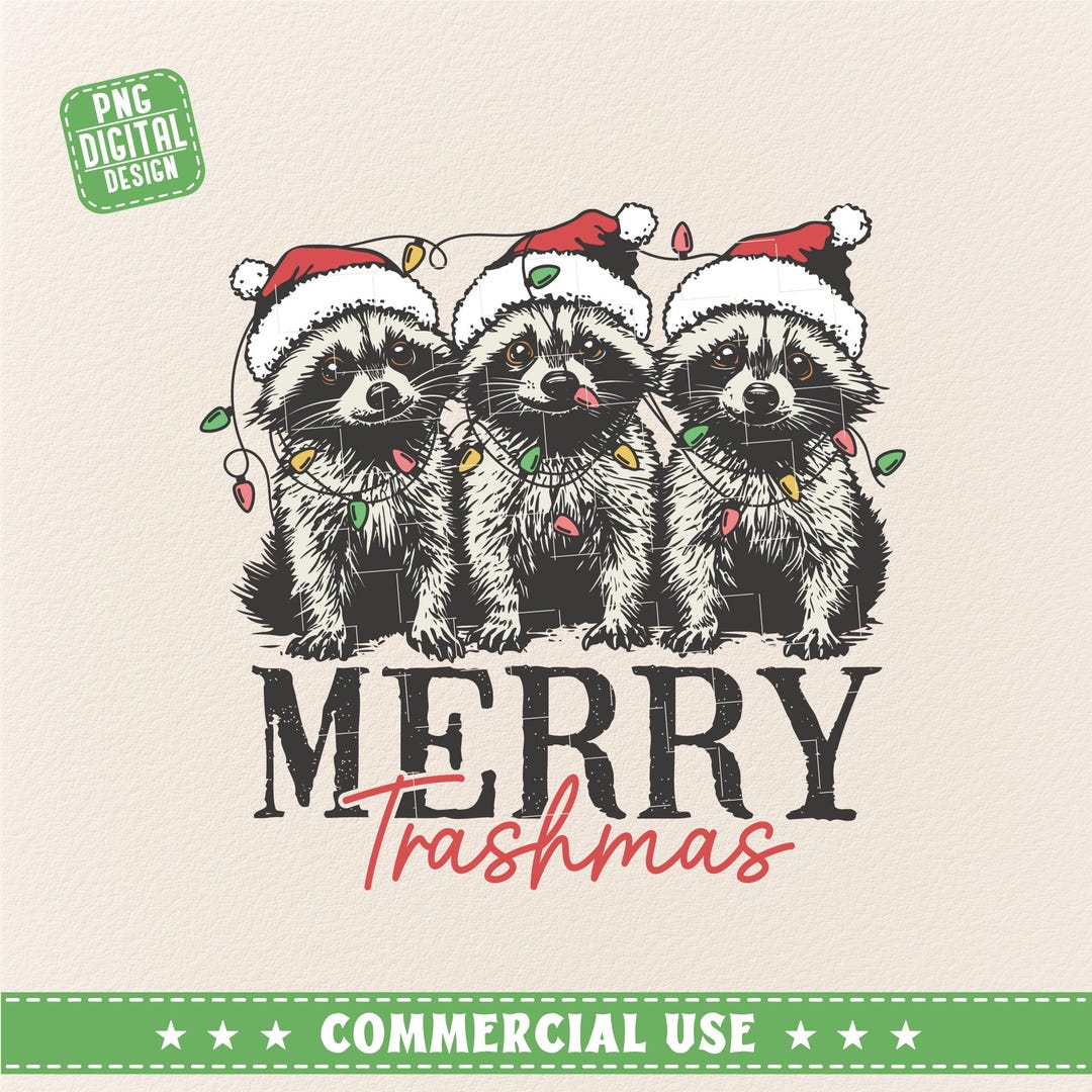 Merry Trashmas Png, Christmas Raccoon Png, Merry Christmas Png ...