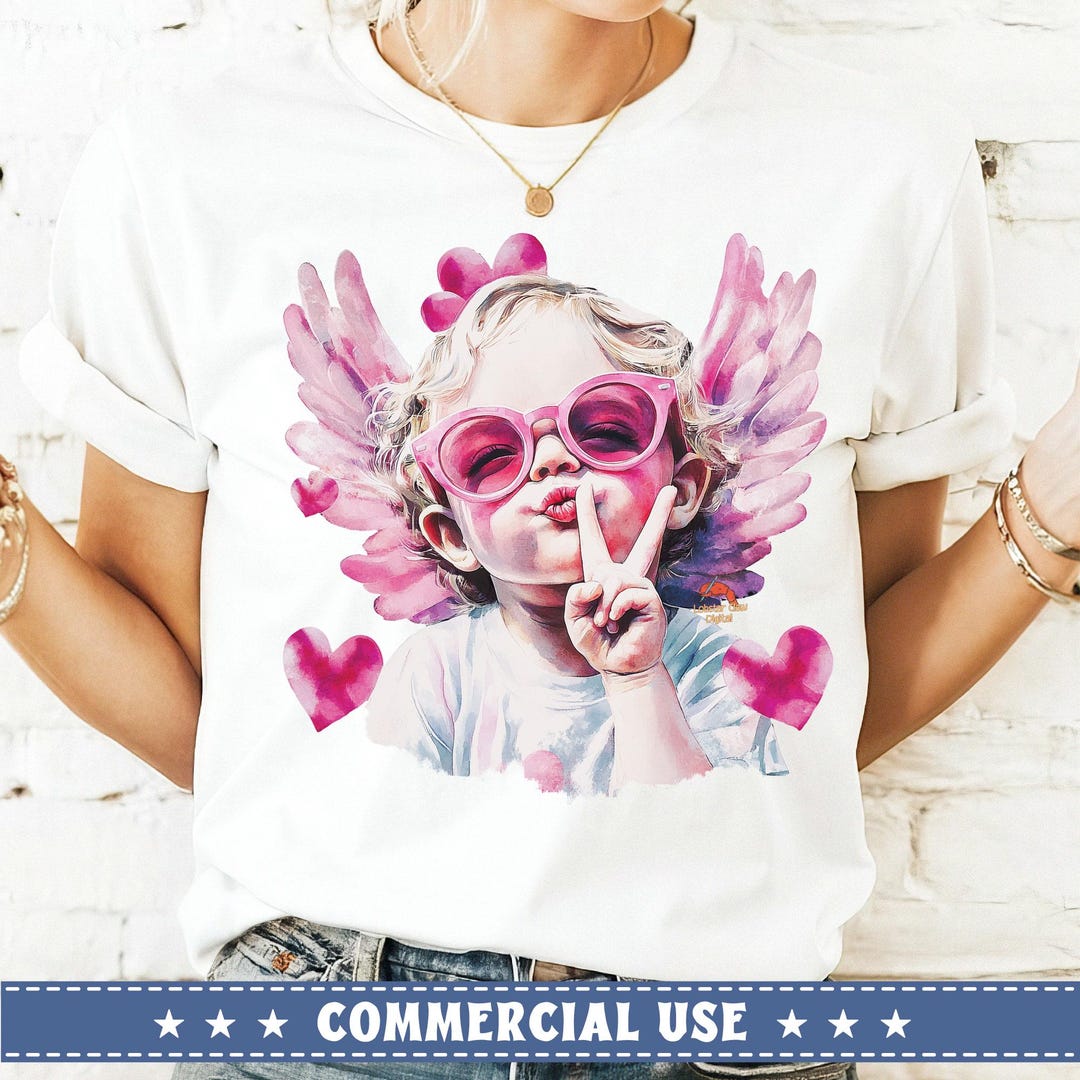 Cute Cupid Valentines Day Blowing Bubble PNG, Retro Valentines Day Png ...