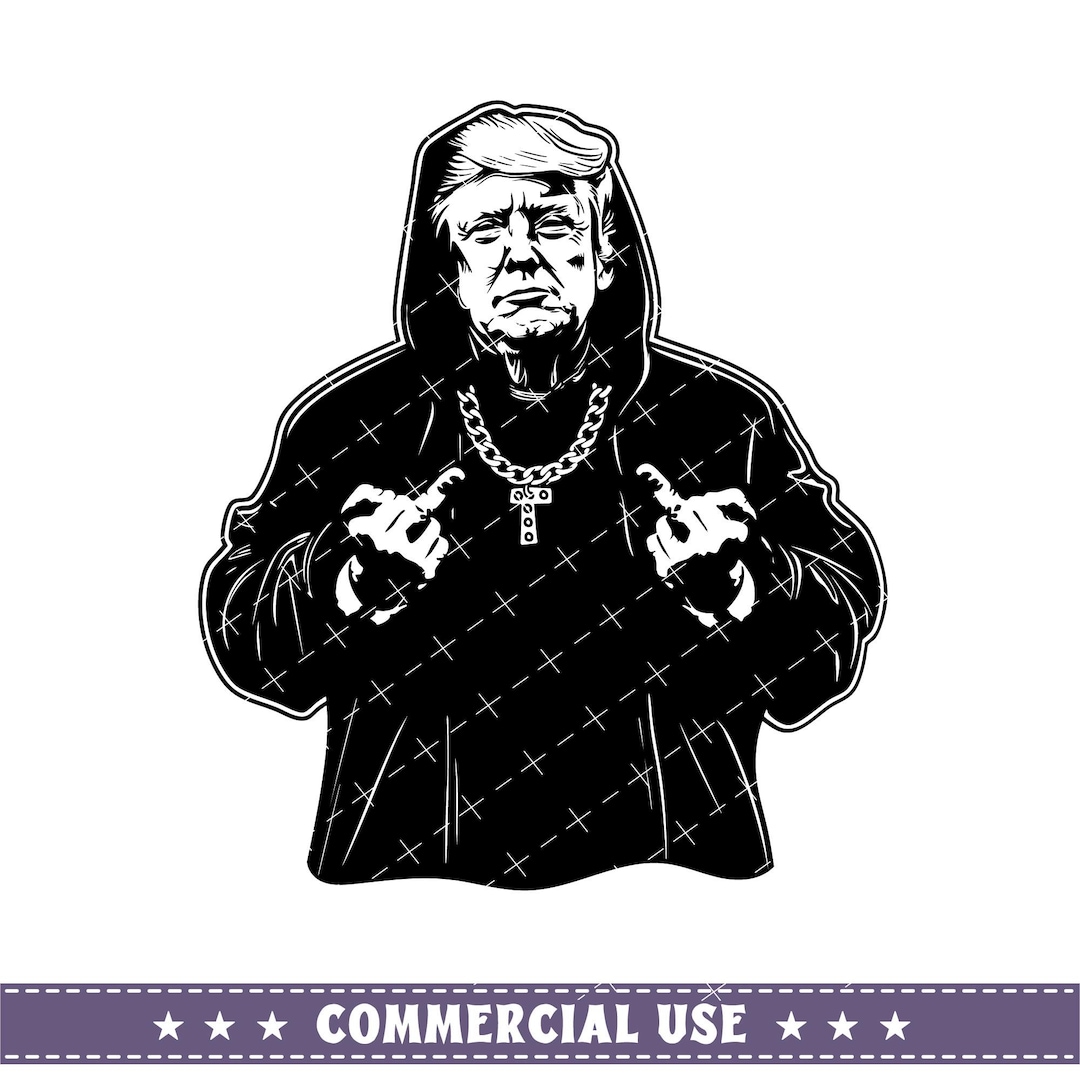 Trump Middle Finger Funny SVG PNG DXF, Trump Svg, Trump Silhouette ...