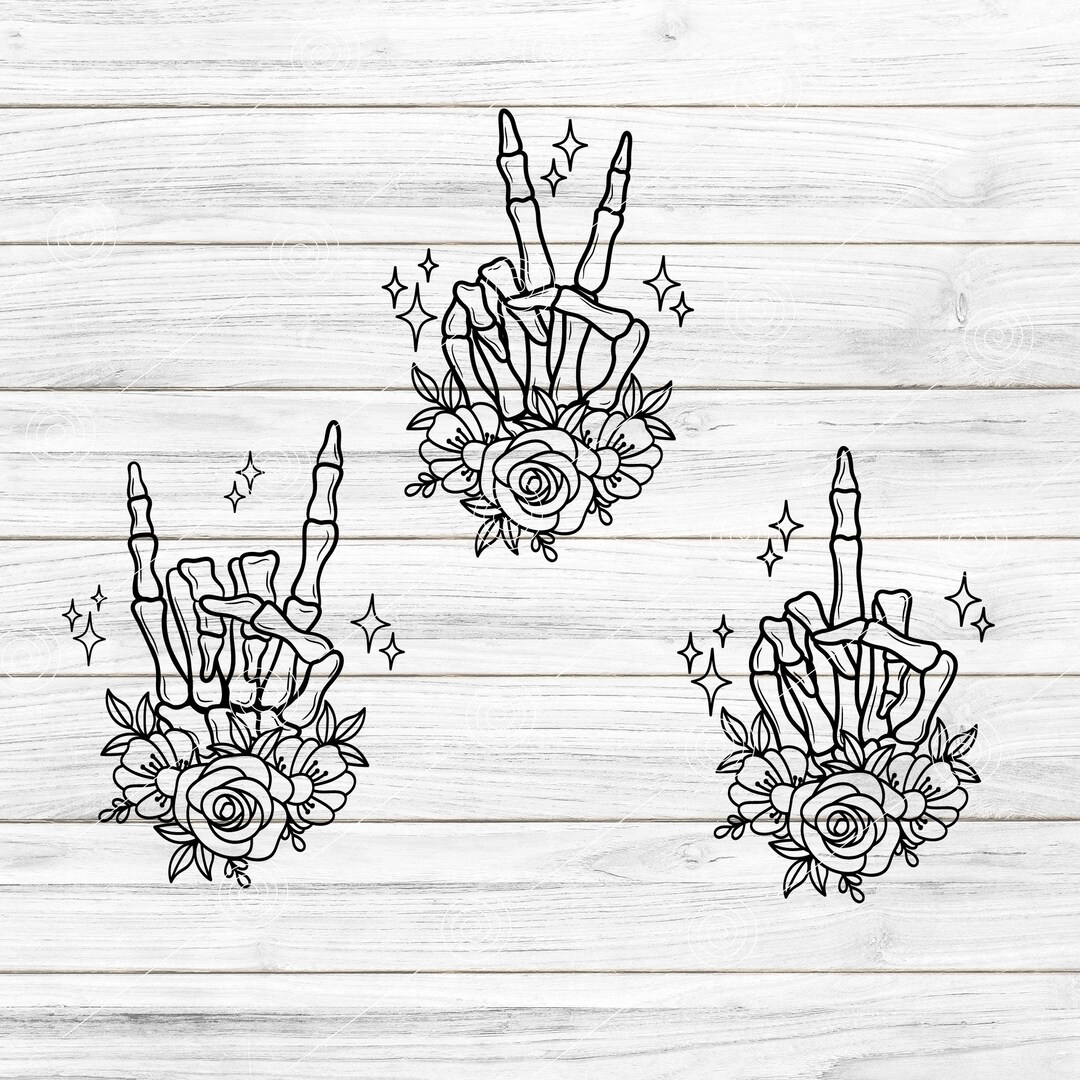 Skeleton Hands Svg Png Bundle, Skeleton Hand Rock N Roll Svg, Skeleton ...