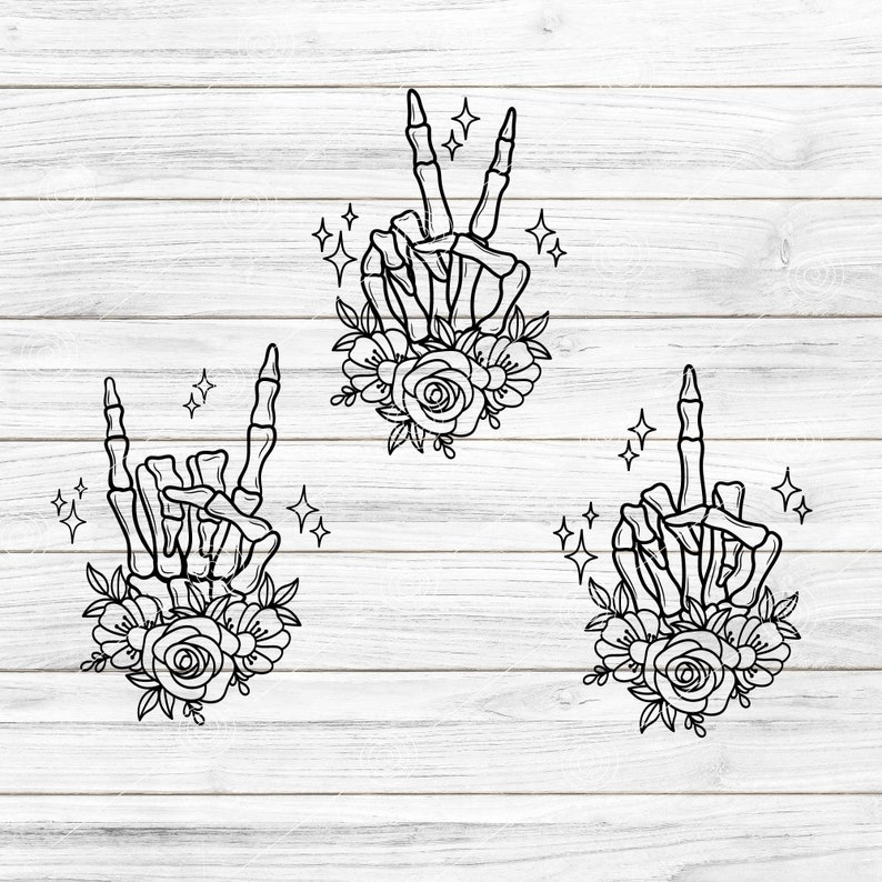 Skeleton Hands Svg Png Bundle, Skeleton Hand Rock N Roll Svg, Skeleton ...