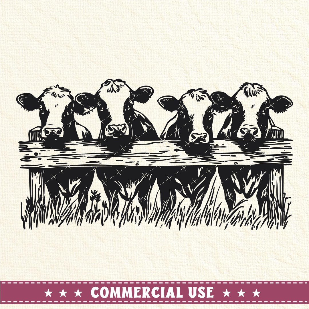 Cow Western Desert Svg Design, Farm Sublimations, Cows Svg, Cow Vector ...