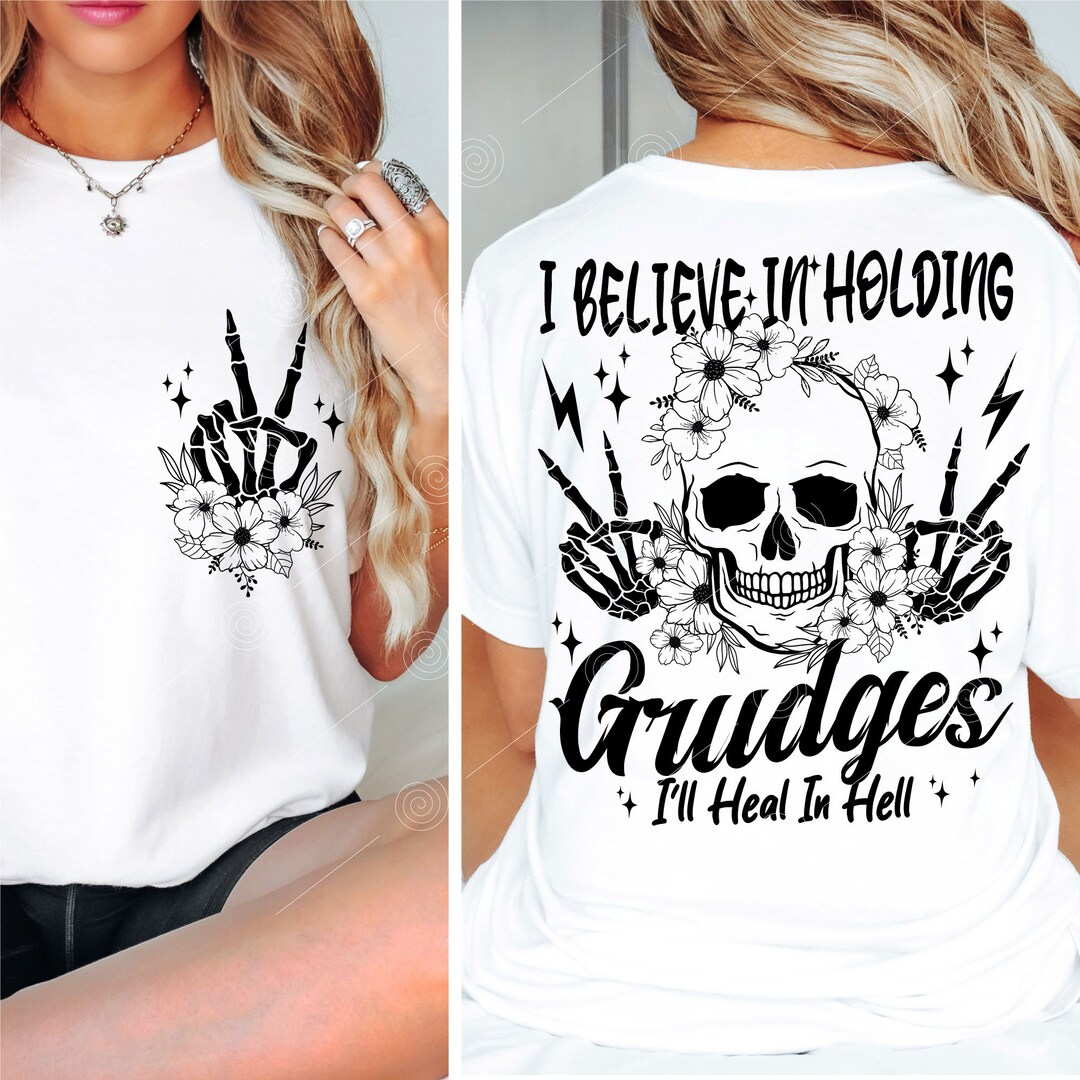 Holding Grudges, Floral Skull SVG PNG, Adult Humor Svg, Funny Quotes ...