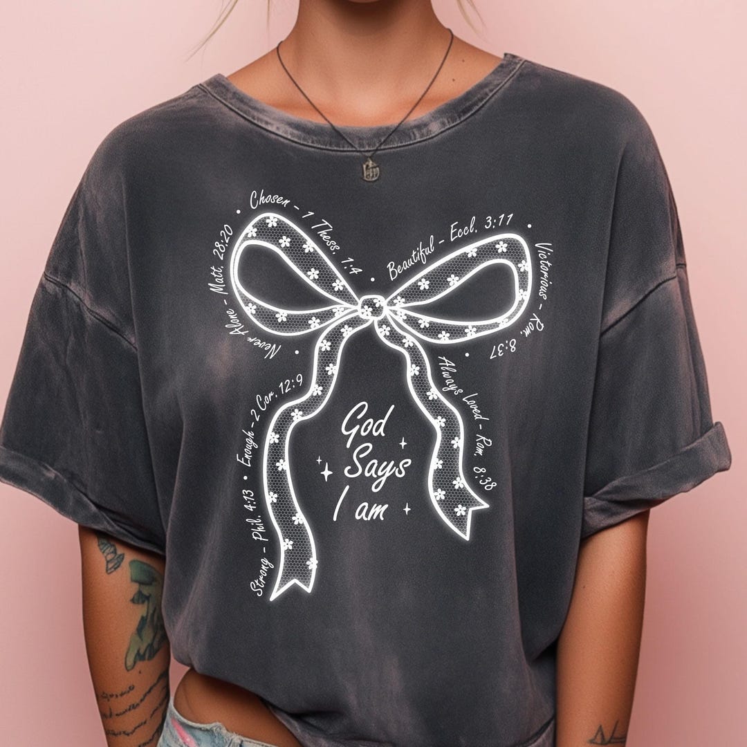 God Says I Am Lace Coquette Png, Christian Png, Inspirational Quotes ...