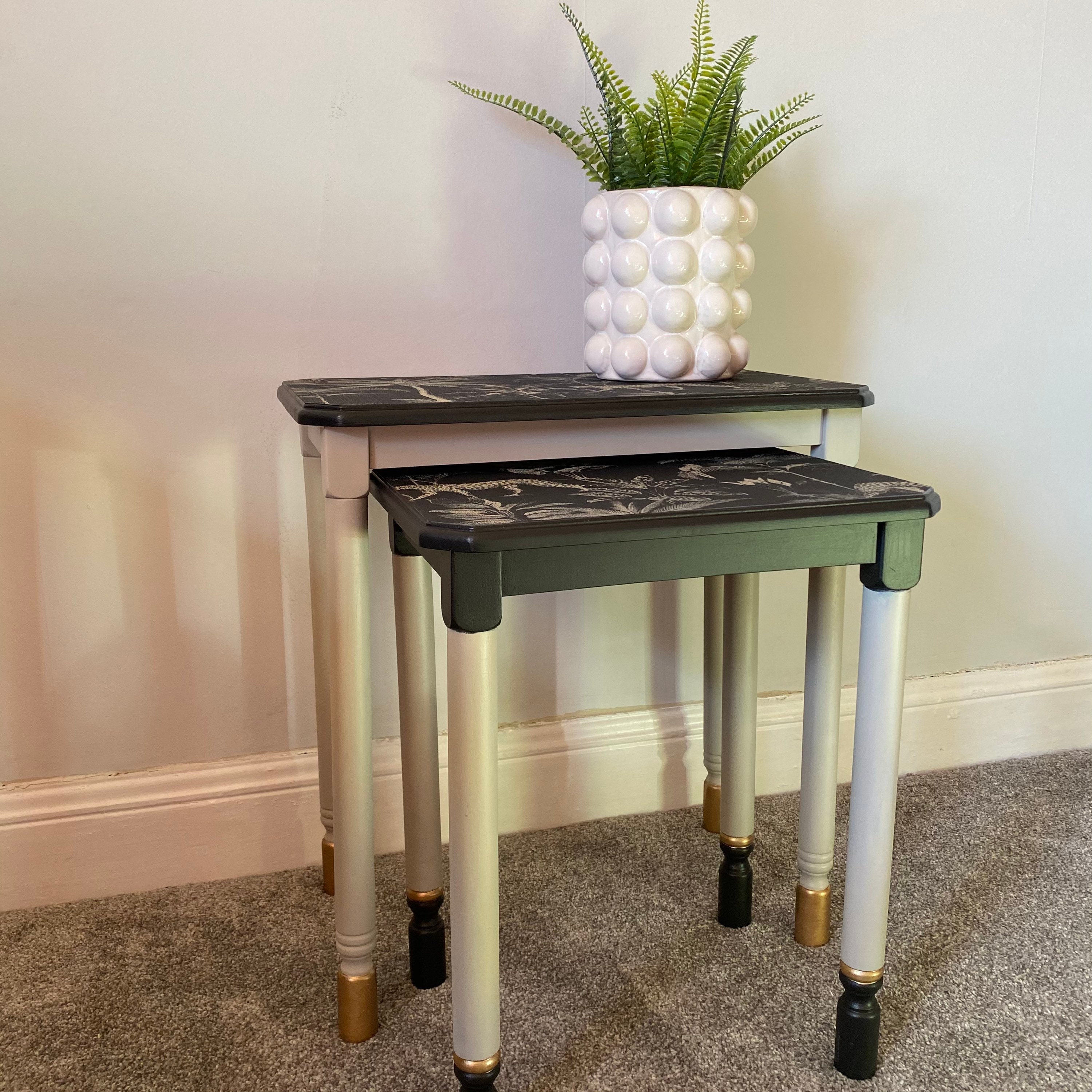 SOLD_SOLD_SOLD Set of Lamp Nesting End Tables Upcycled Mahogany - Etsy UK
