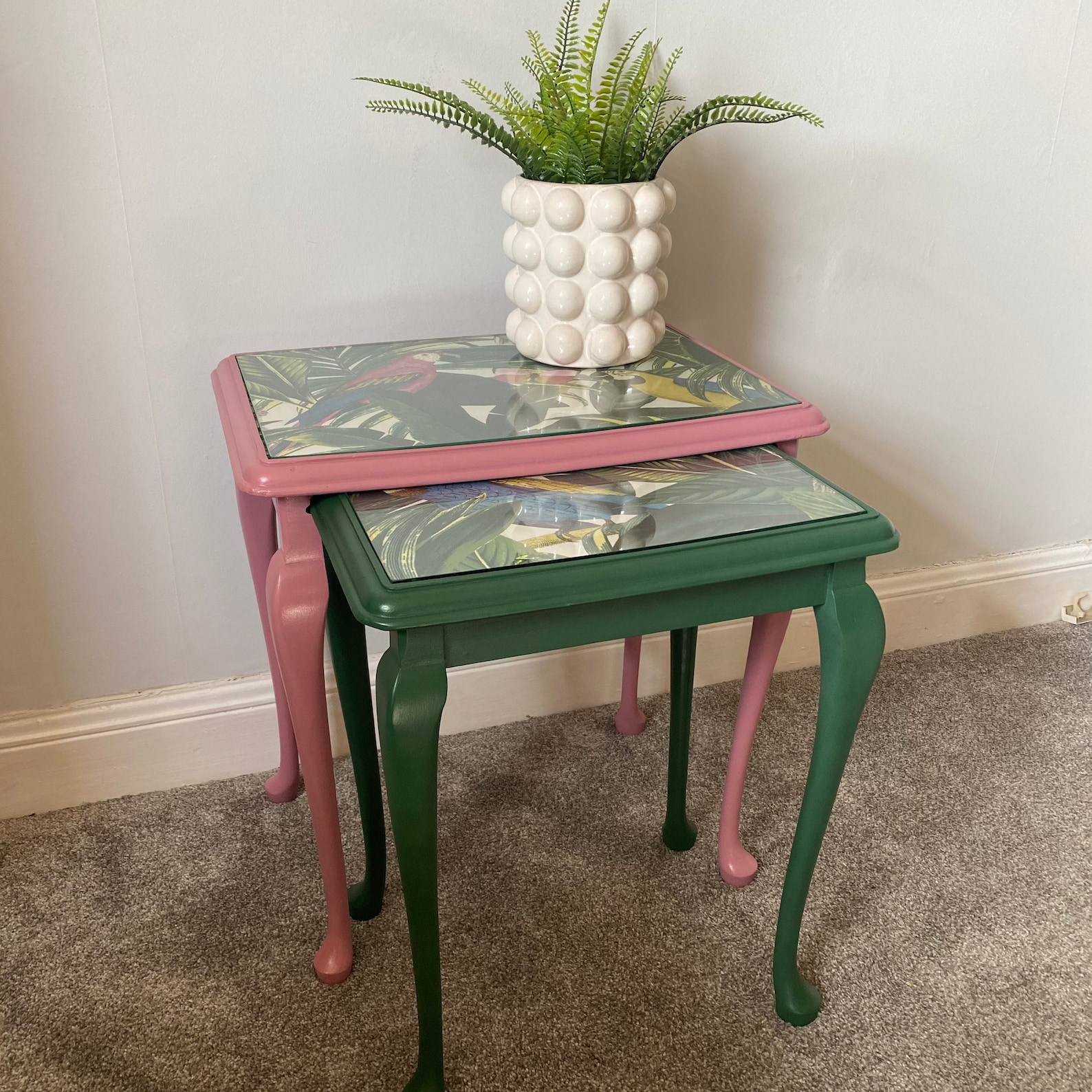 SOLD X SOLD X SOLD Vintage Upcycled Eclectic Nest of Tables - Etsy UK