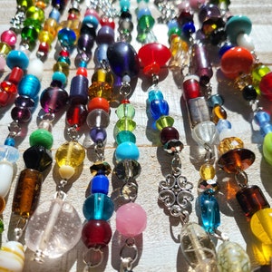 Glass Beaded Valance, Boho Beaded Curtains, Sun Catcher Window Art ...