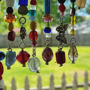 Glass Beaded Valance, Boho Beaded Curtains, Sun Catcher Window Art ...