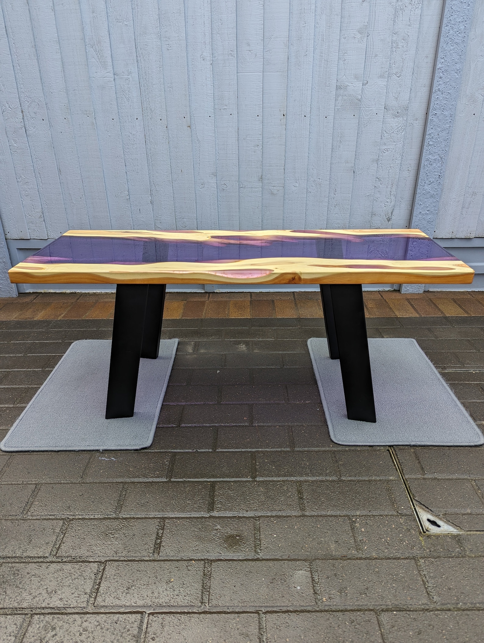 Live Edge Yew River Table With Amethyst Purple Epoxy Resin - Etsy UK