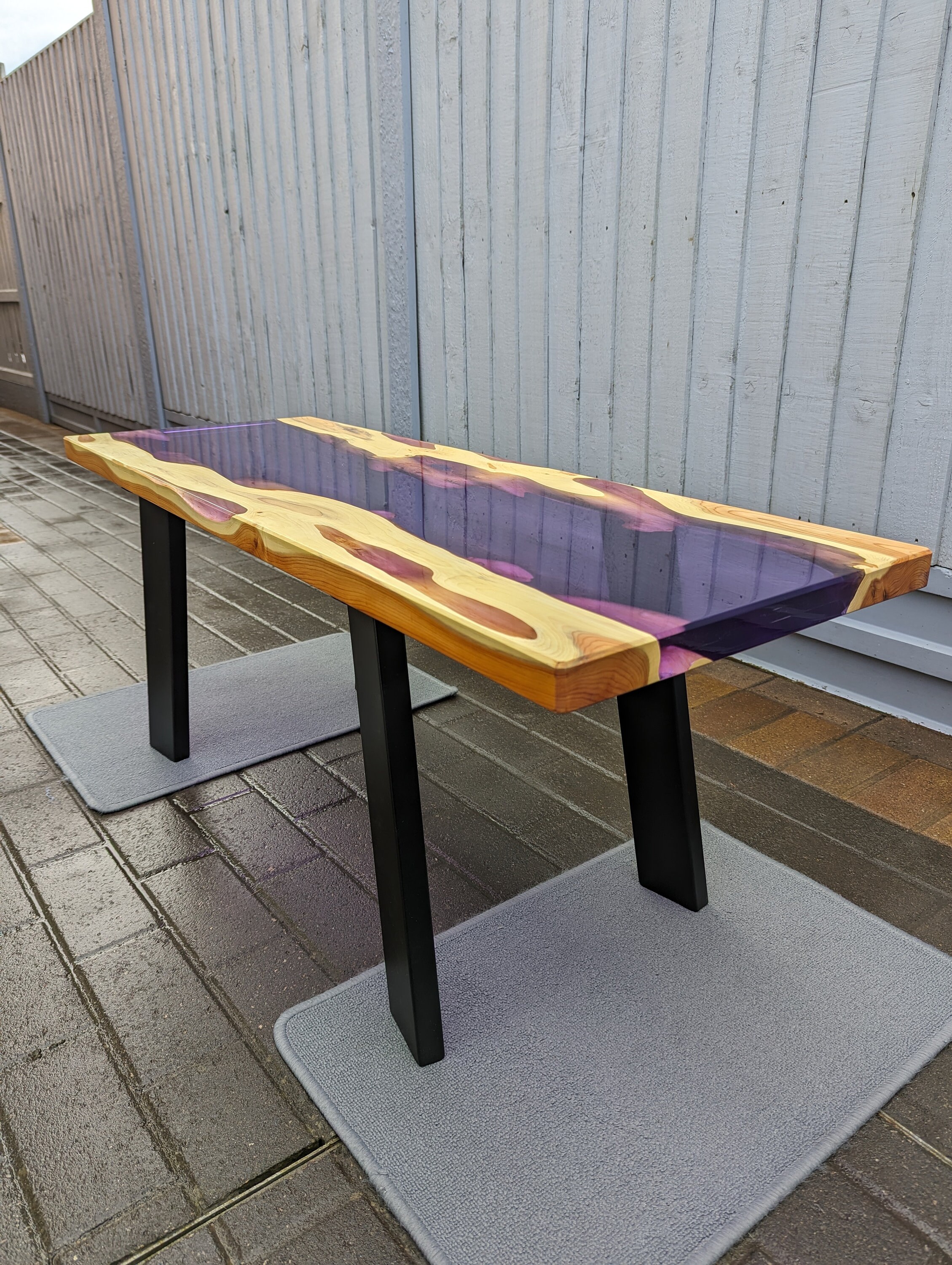 Live Edge Yew River Table With Amethyst Purple Epoxy Resin - Etsy UK