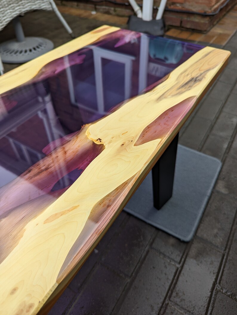Live Edge Yew River Table With Amethyst Purple Epoxy Resin - Etsy UK