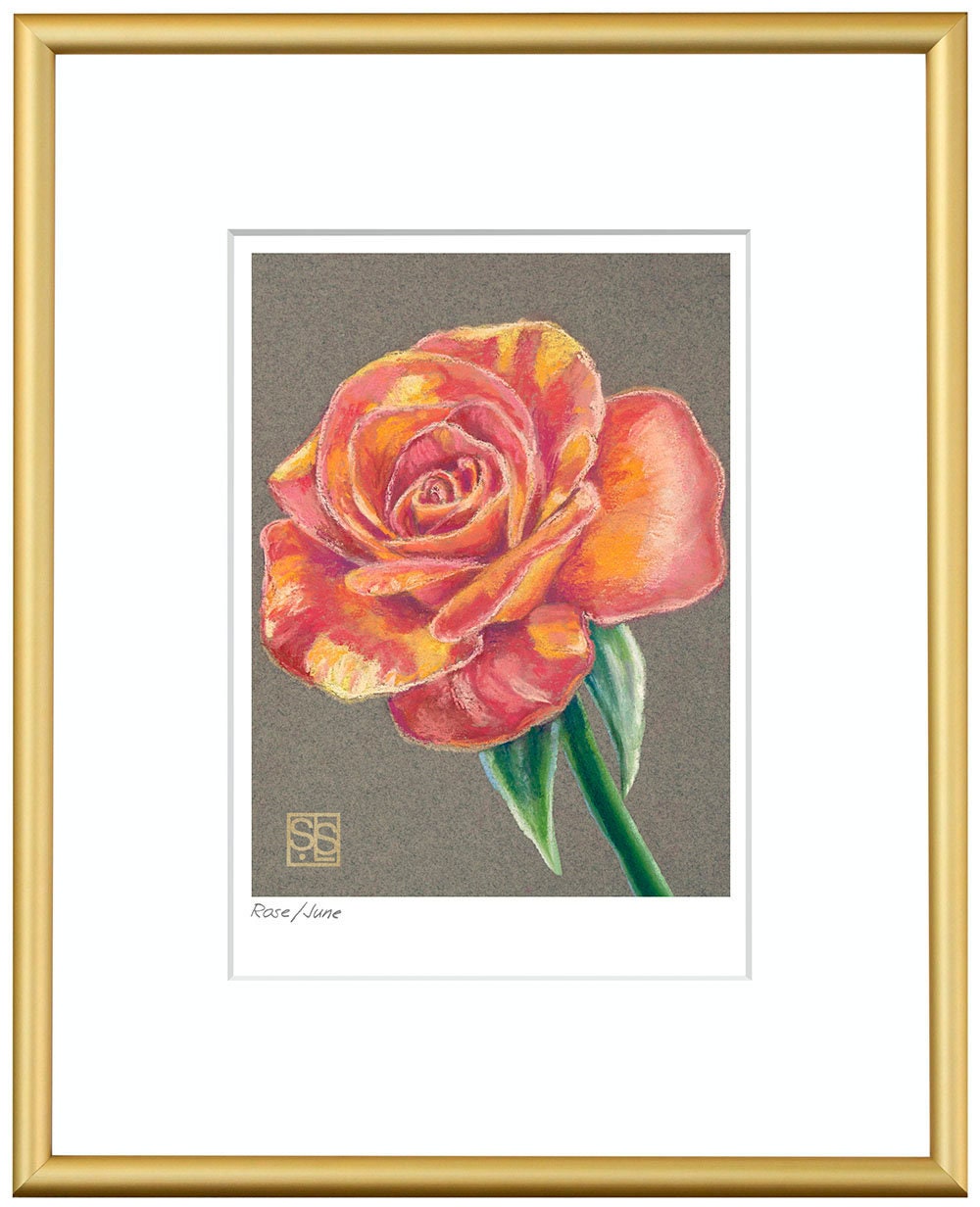June Birth Month Flower Print Pink Rose Painting Personalize - Etsy