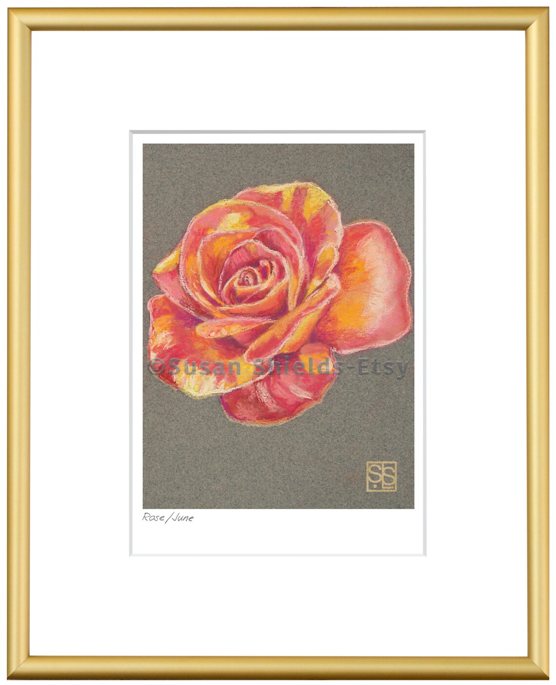 June Birth Month Flower Print Pink Rose Painting Personalize | Etsy