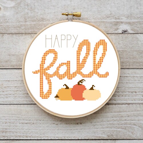 Hello Pumpkin Cross Stitch Pattern Fall Pumpkin Cross Stitch - Etsy