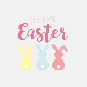 Happy Easter Cross Stitch DIGITAL PATTERN - Etsy