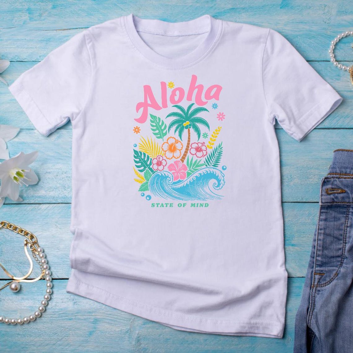 Aloha State of Mind PNG | Tropical Summer Clipart | Palm Tree Beach ...