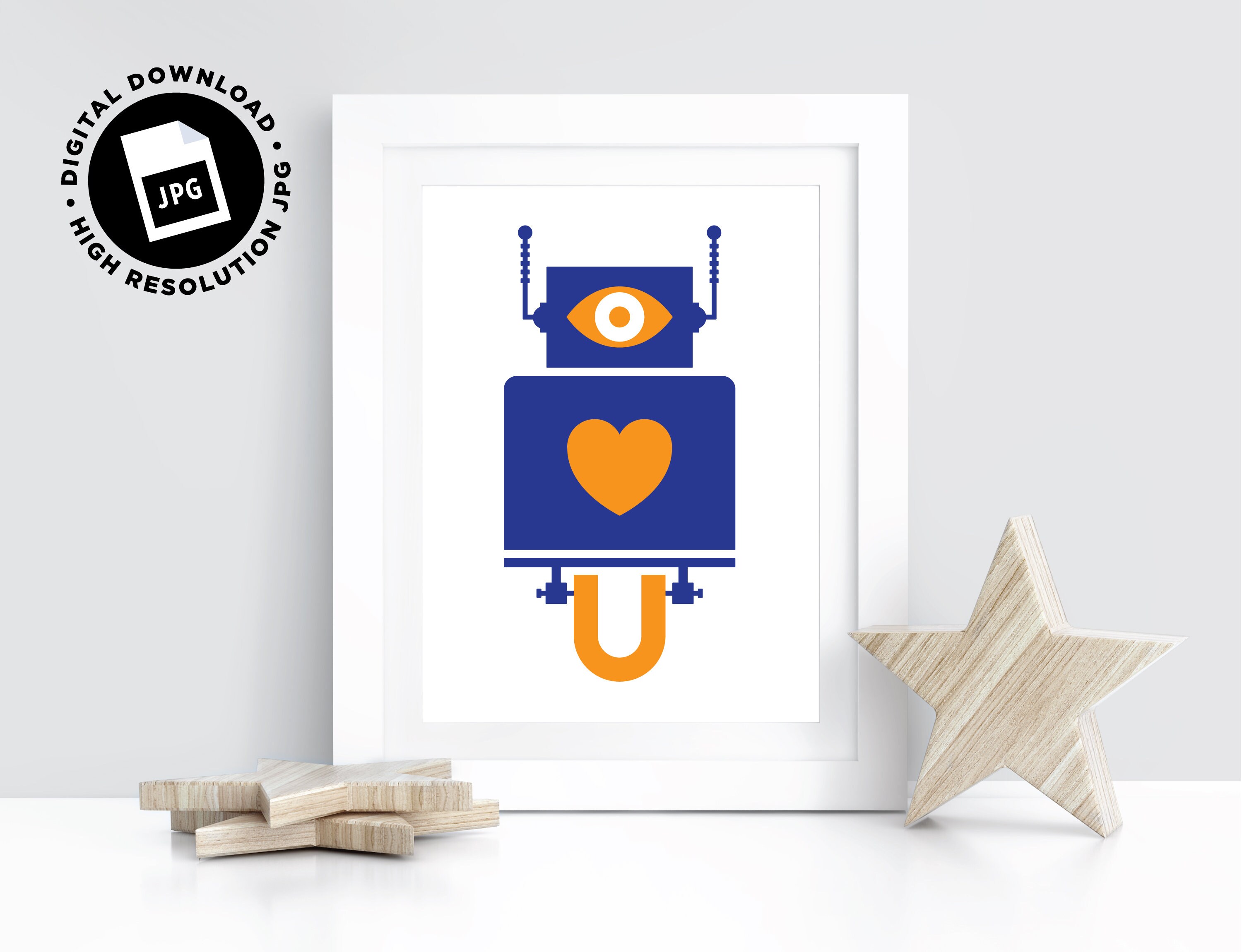Robot Love - Kids Art - Instant Download - Digital File - Etsy