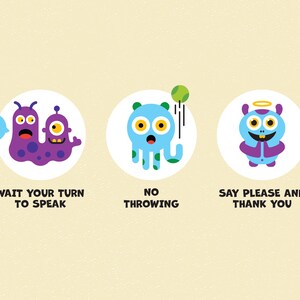 House Rules for Little Monsters Kids Art Instant Download Digital File ...