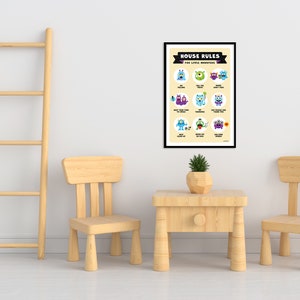 House Rules for Little Monsters Kids Art Instant Download Digital File ...