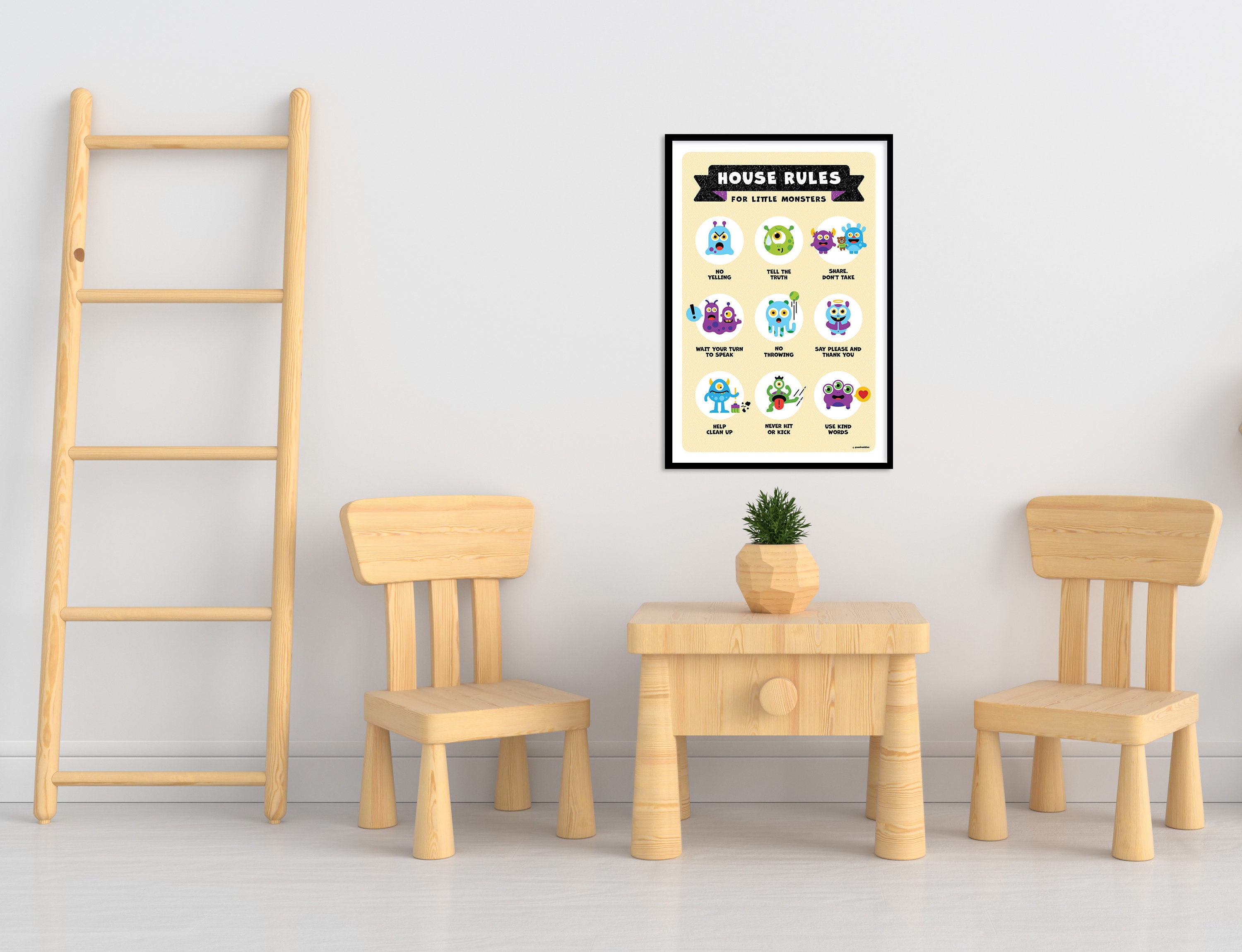 House Rules for Little Monsters Kids Art Instant Download Digital File ...