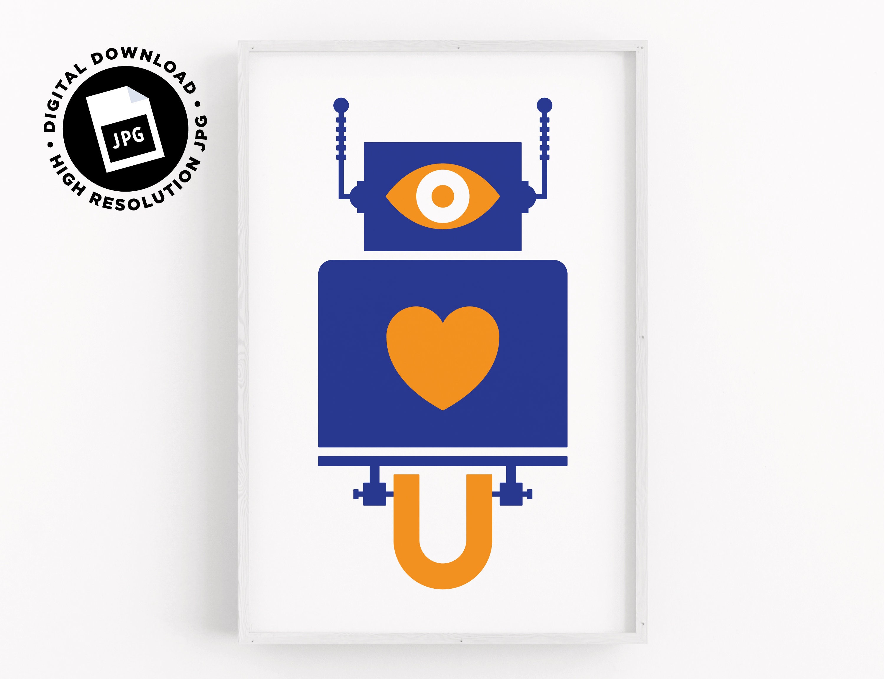 Robot Love - Kids Art - Instant Download - Digital File - Etsy