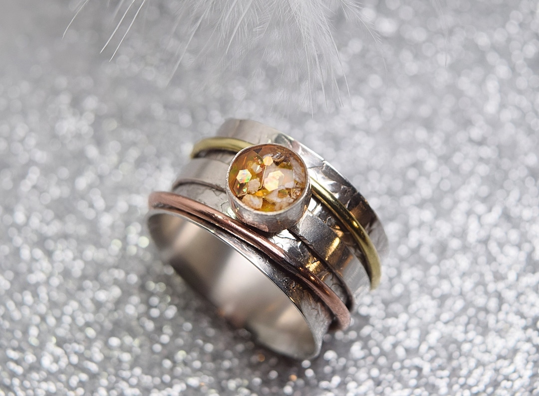 Cremation Ashes & Memorial Spinner Ring - Etsy