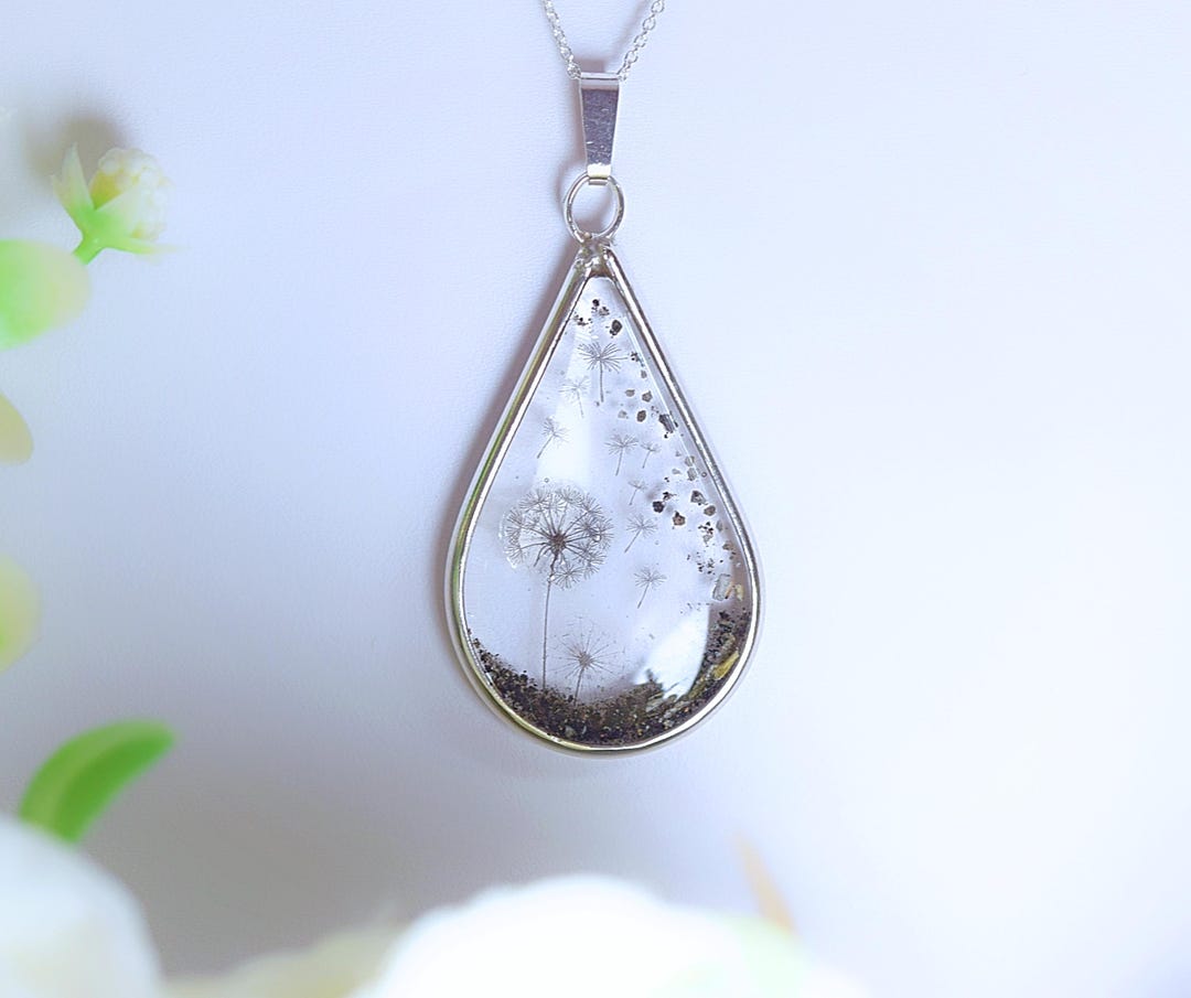 Cremation Ashes & Memorial Dandelion Open Back Necklace - Etsy